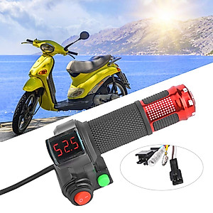 Pair of Voltage Display for E-Bike, Universal LED Battery Voltage Real-Time Display Throttle for 12-99V Ebike Scooter