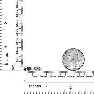 Gem Stone King 925 Sterling Silver Customized and Personalized 5 Stone 4MM Round Gemstone Birthstone Band Wedding Name Engraved Ring For Women Available In Size 5, 6, 7, 8, 9