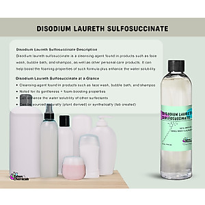 Talsen Chemicals Disodium Laureth Sulfosuccinate Liquid DLSS Soothing and Gentle Cleanser, Biodegradable Surfactant has Lathering and Emulsifying Properties, Good Foaming Agent (8 Ounce / 236 mL)