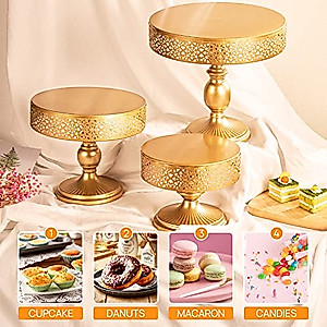 Gold Cake Stand, 3Pcs Cake Stand Cupcake Holder for Dessert Cake Table Decor Treats Candy Station for Party