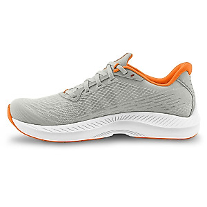 Topo Athletic Men's Fli-Lyte 5 Comfortable Cushioned Durable 3MM Drop Road Running Shoes, Athletic Shoes for Road Running, Grey/Orange, Size 12