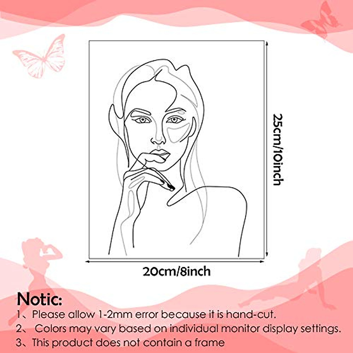 Zonon 12 Pieces Minimalist Line Art Prints Abstract Aesthetic Poster Unframed Woman Minimal Wall Decor 8 x 10 Inch Women and Flower Canvas Line Art Prints Black and White Art Drawing for Home