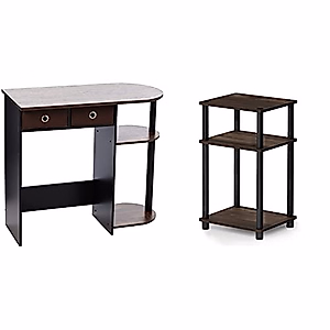 Furinno Laptop Desk/Table and 3-Tier End Table Bundle
