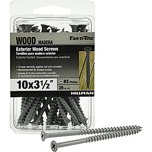 TV Non-Branded Items (Home Improvement) 42607 HILLMAN FASTENERS Extension Wood Screw (20 Pack), 10 x 3.5"
