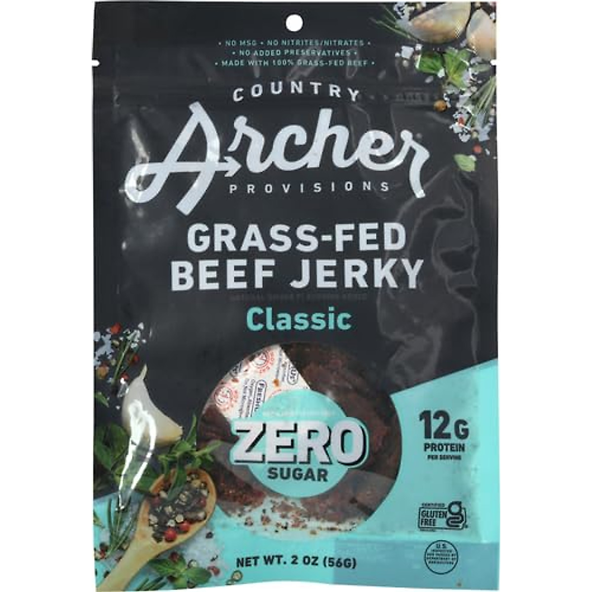 COUNTRY ARCHER Classic Grass Fed Beef Jerky, 2 OZ