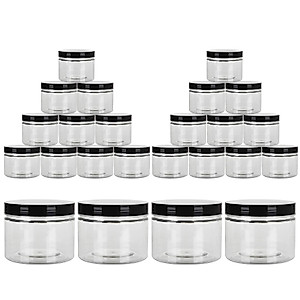 ABuff 18 Pack 10oz Empty Slime Containers, Large Plastic Slime Jars Clear Slime Storage Containers with Lids, Food-Grade Plastic