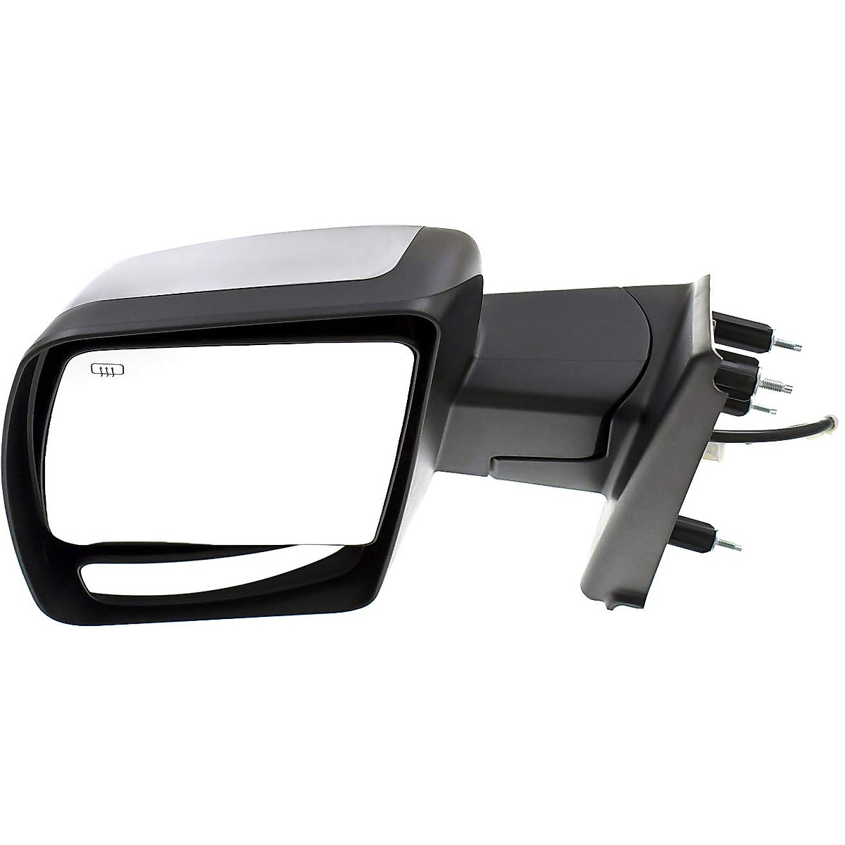 Kool Vue Driver Side Power Heated Mirror for Nissan NV2500 NV3500 NV1500 2012-2021 Manual Fold With Spotter Glass; Without Signal Light Chrome