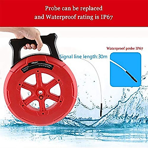 Pipe Locators, 30M/100Ft Pipe Blockage Detector, Handheld Waterproof Sensitivity Adjustable Wall Scanner, Pipeline Blocking Clogging Scanner for PVC Metal Water Pipes (40M)
