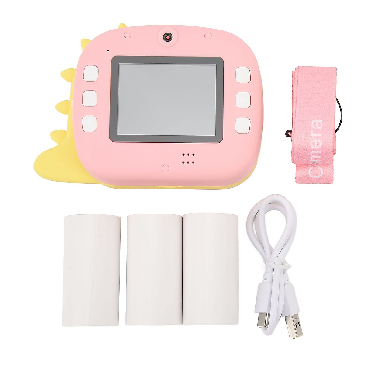 Instant Camera for Kids, 12MP WiFi 2.4 Inch IPS Screen Toddler Digital Camera with Print Paper, Dual Lens 8X Zoom 800mAh Selfie Camera Toys for Girls Boys (Pink)