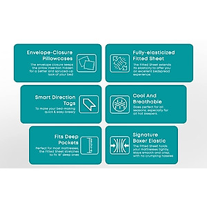 Feather & Stitch 500 TC Full Size Damask Bed Sheet Set, 100% Soft Cotton Breathable Bedsheets, 18" Deep Pockets Sateen Weave Striped Bedding Mattress Resort Hotel Luxury Décor - (Blue, Full)