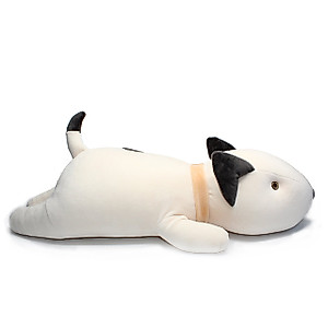 Vintoys Bull Terrier Dog Big Hugging Pillow Soft Plush Toy Stuffed Animals White 21"