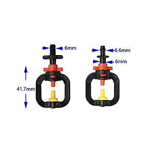VIEUE Garden Drip Irrigation System Accessories Refraction Atomization Nozzle with Threaded Barbed Connector, Greenhouse Suspension Nozzle, Water-Saving Atomization Nozzle 10 (Color : Barb)