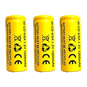 (3 Pack) 1.2v 1200mah Ni-cd Battery Replacment for Exit Sign Emergency Light Lithonia LES ELN LRES ELN Lithonia ELB1201N ELB-1210N ELB-1201N Sanyo KR-1200AUL KR1100AE KR-1500AUL