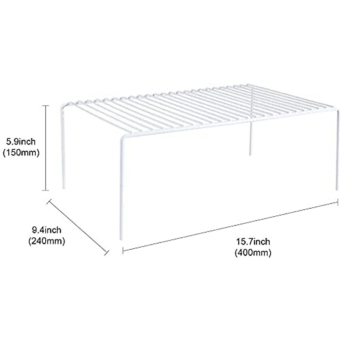 GEDLIRE Kitchen Cabinet Shelf Organizer Set of 3, Large (15.7 x 9.4 inch) Metal Wire Pantry Storage Shelves, Dish Plate Racks for Cabinets, Freezer, Counter, Cupboard Organizers and Storage, White