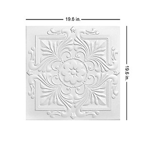A La Maison Ceilings R14 Victorian Foam Glue-up Ceiling Tile (256 sq. ft./Case), Pack of 96, Ultra Pure White
