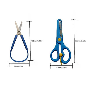 Loop Scissors for Children and Teens,Preschool Training Scissors,Children Safety Scissors,Easy-Open Squeeze Handles, For Special Needs (6-Pack)