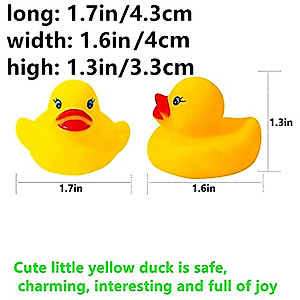 DZTIAN 51-Pieces Float & Squeak Mini Rubber Duck Baby Bath Ducky Sound ShowerToys for Kids Celebrate The Joy of The Children