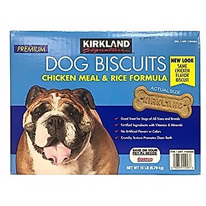 Kirkland Signature Premium Dog Biscuits Chicken Meal & Rice Formula 15 LB,standart
