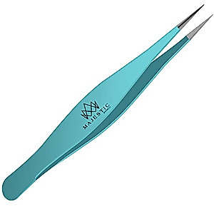 Majestic Bombay Fine Point Tweezers for Women and Men – Splinter Ticks, Facial, Brow and Ingrown Hair Removal–Sharp, Needle Nose, Surgical Tweezers Precision Pluckers best tweezers for chin hair