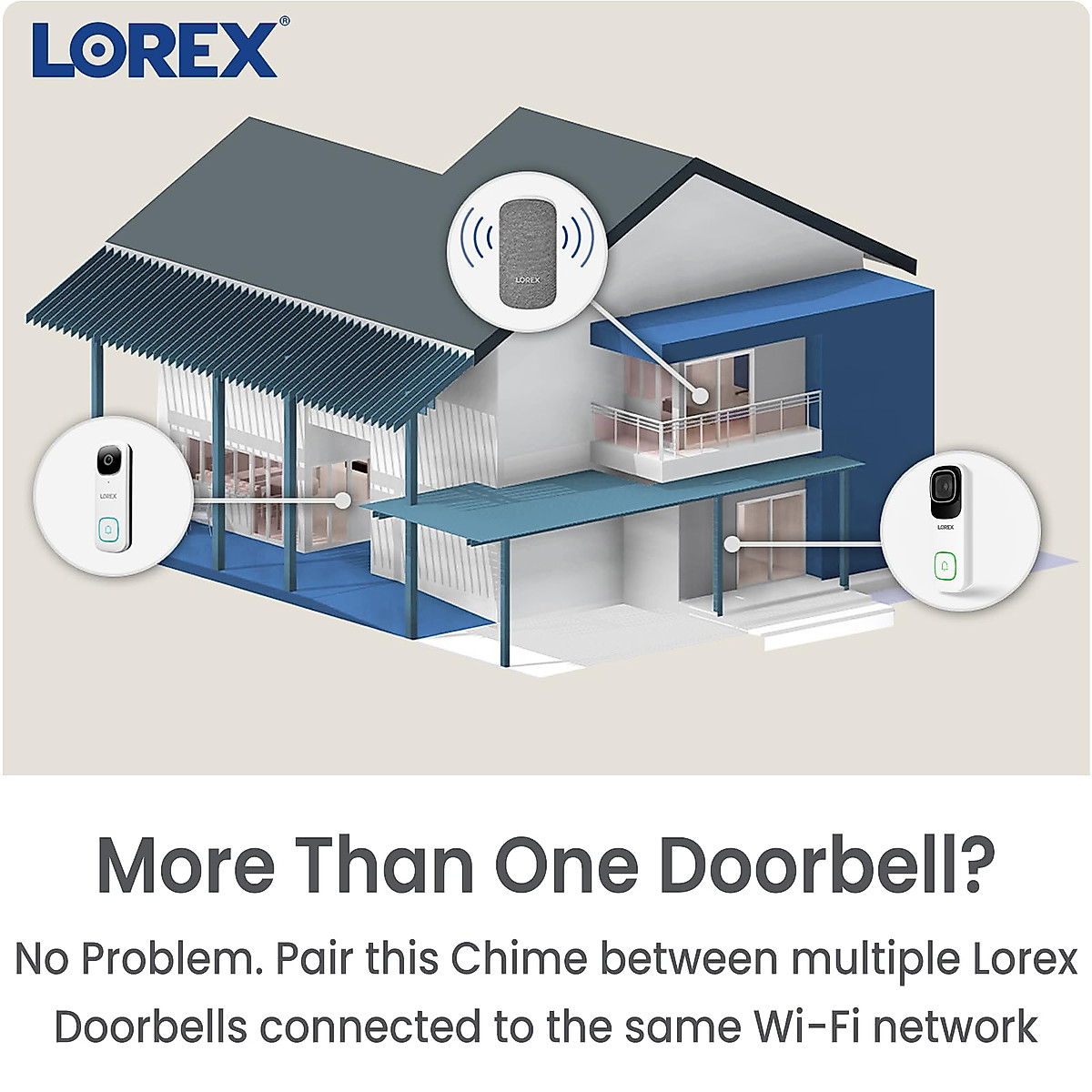 Lorex Video Doorbell and Home Security System Chime Add-On – Easy Plug-and-Play Installation, Customizable Digital Door Bell Chime, Seamless Integration with Lorex Security Video Doorbells