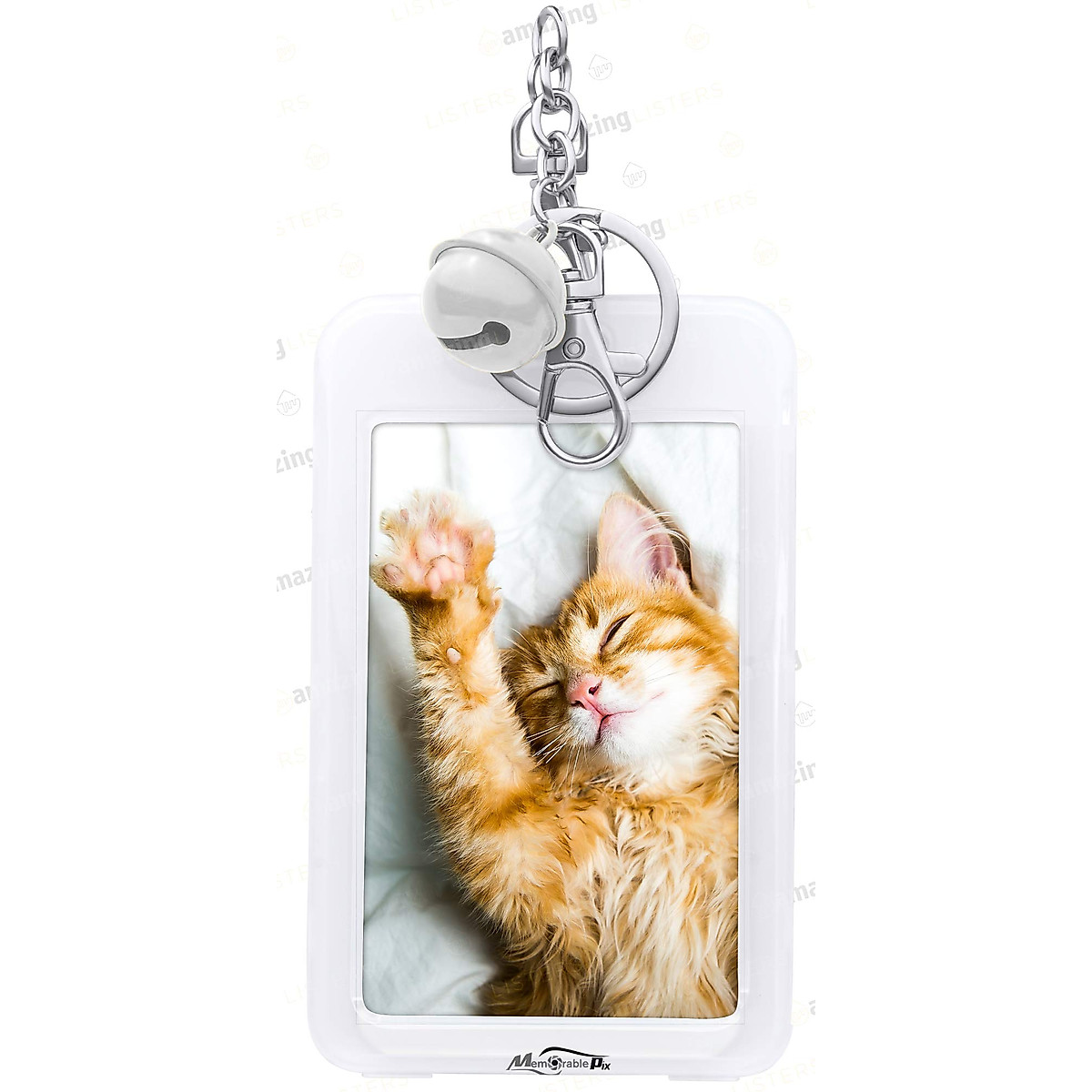 Memorablepix Instax Polaroid Mini Film Key Chain - Custom Picture Key Ring for Fujifilm Mini 9 Photo Film (White, Set of 1)