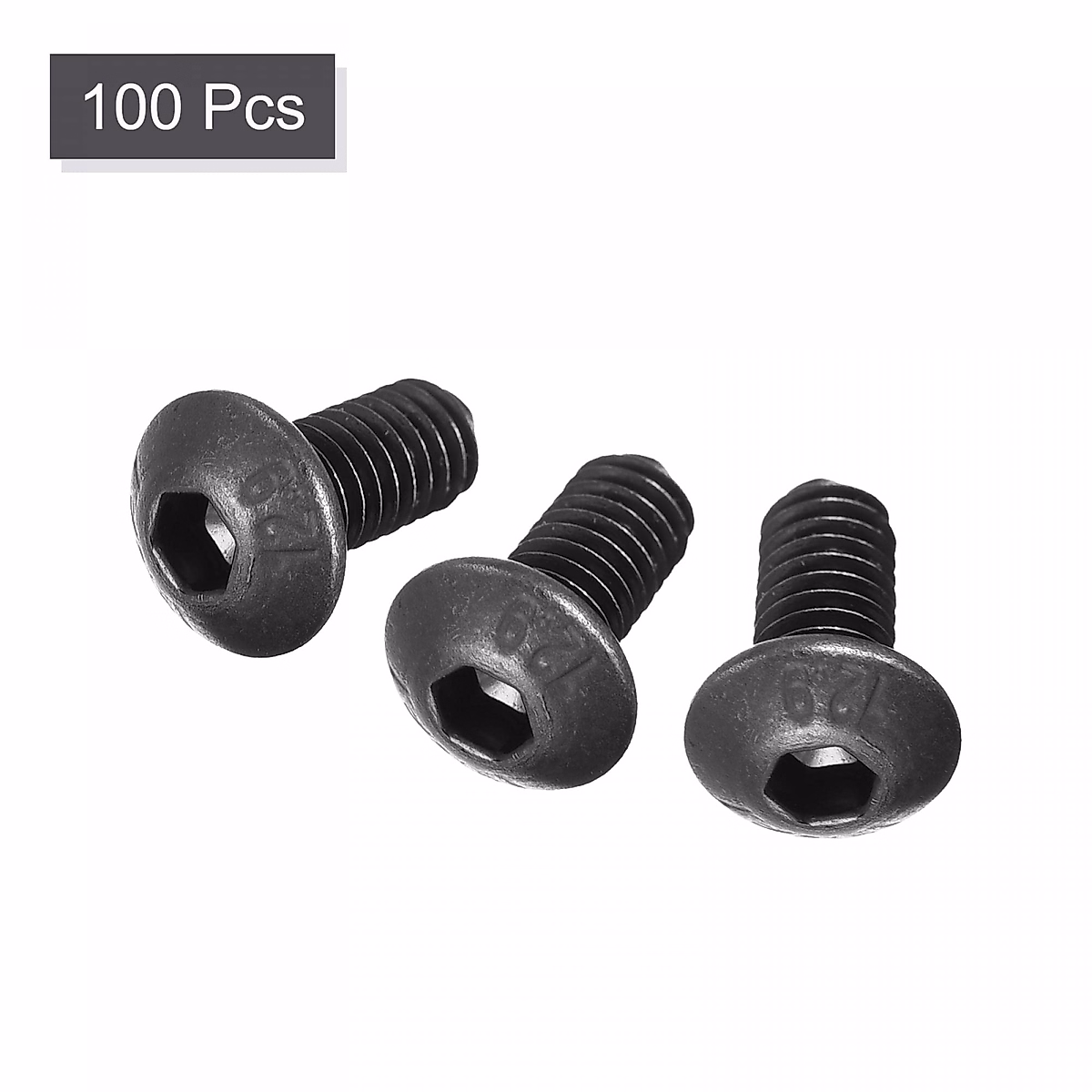 uxcell M4x8mm Hex Socket Button Head Cap Bolts Screws Alloy Steel 100pcs