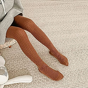 4/5 Pack Baby Girls Cable Knit Tights Cotton Rich Toddler Footed Stockings Thick Winter School Leggings Dance Pantyhose