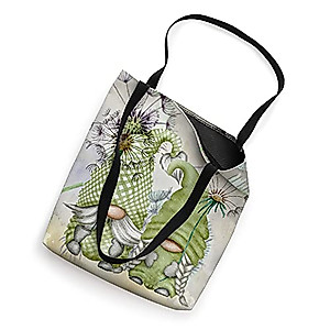 Dandelion Flower Pattern For Women With Funny Garden Gnomes Tote Bag