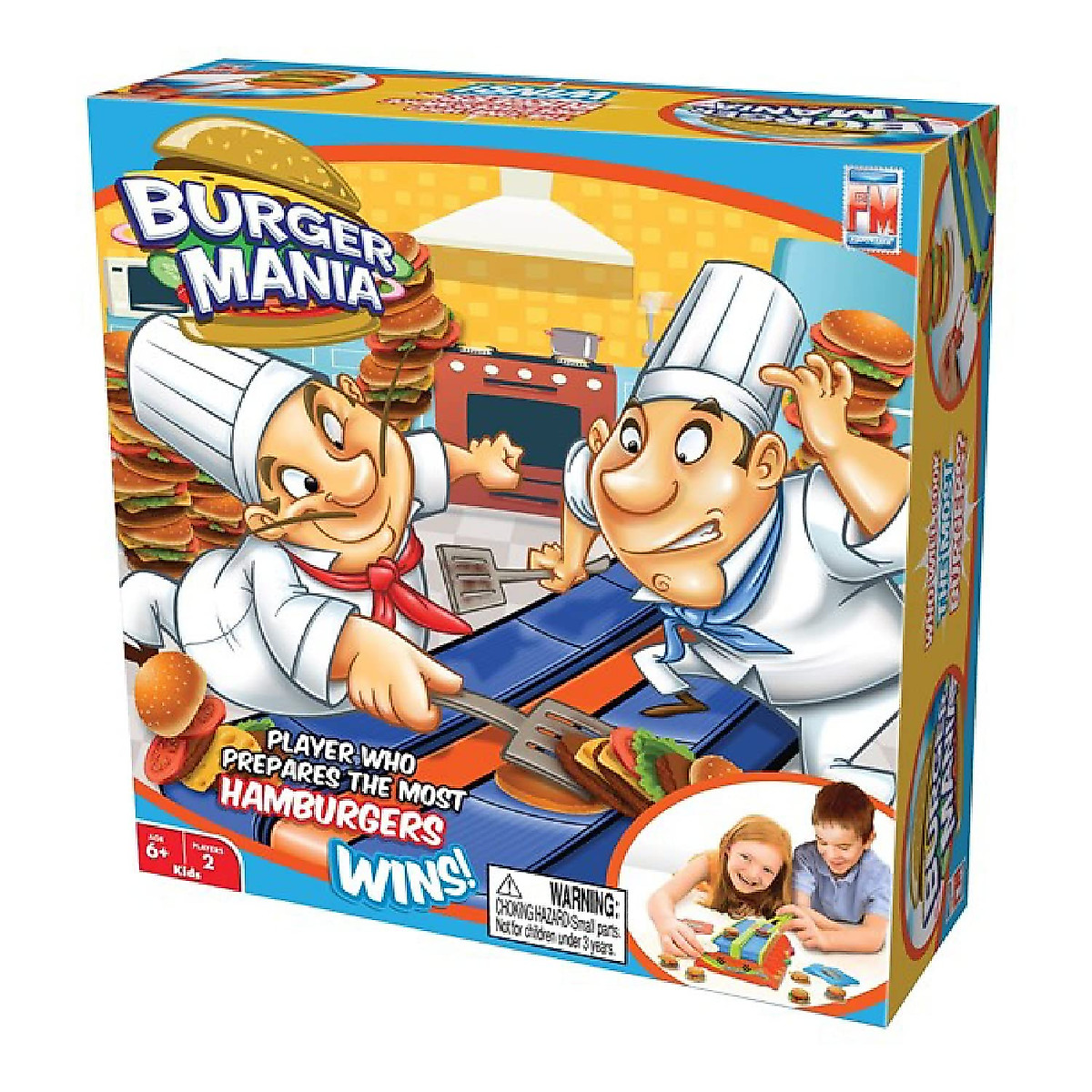 Fotorama Burger Mania Sizzling Build-A-Burger Game, Fast-Paced Conveyor Belt Fast Food Thrill Competition, Develops Fine Motor Skills and Dexterity, for Children Ages 6 and Up