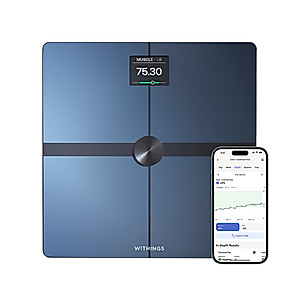 Withings Body+ Smart Wi-Fi bathroom scale - Scale for Body Weight - Digital Scale and Smart Monitor Incl. Body Composition Scales with Body Fat and Weight loss management, body scale