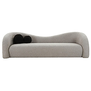 Leonie Grey Upholstered Faux Shearling Sofa