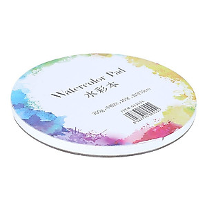 Watercolor Paper Painting, Portable Cold Pressed Pure Cotton Paint Paper Acid Free Portable(Round Watercolor Book 10.5cm/24 Sheets)