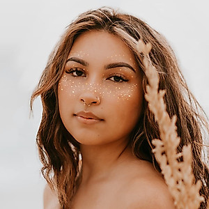 Flash Tattoos Pixie Dust Authentic Metallic Temporary tattoos-2 sheet mini pack | Includes over 24 premium foil waterproof tattoos, face glitter, face gems, festival, face freckles