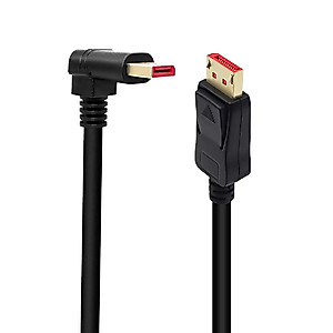 ALYYDBG Right Angle Displayport 1.4 Cable, Male to Male Corner DP 1.4 Cable Support 8K/60Hz, 4K@144Hz for DP Interface. 6FT/1.8M