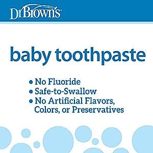 Dr. Brown's Baby Toothpaste, Strawberry Flavor Toddlers and Kids Love, Fluoride Free, Made in the USA, 0-3 years, 1.4oz