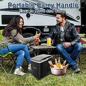 Ice Maker Countertop–9 Ice Cubes Ready in 6 Mins - 26LBS/24Hrs, One-Click Operation Compact Portable Ice Cube Maker with Ice Scoop/Basket for Home/Kitchen/Office/Bar