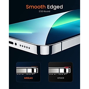 MRGLAS 2-Pack [Auto-Alignment Kit] Screen Protector for iPhone 13 Pro/ 13/ iPhone 14 6.1" [10X Military Grade Protection] iPhone 14/13 Pro/ 13 Diamond Hard Tempered Glass Case-Friendly, Bubbles-Free