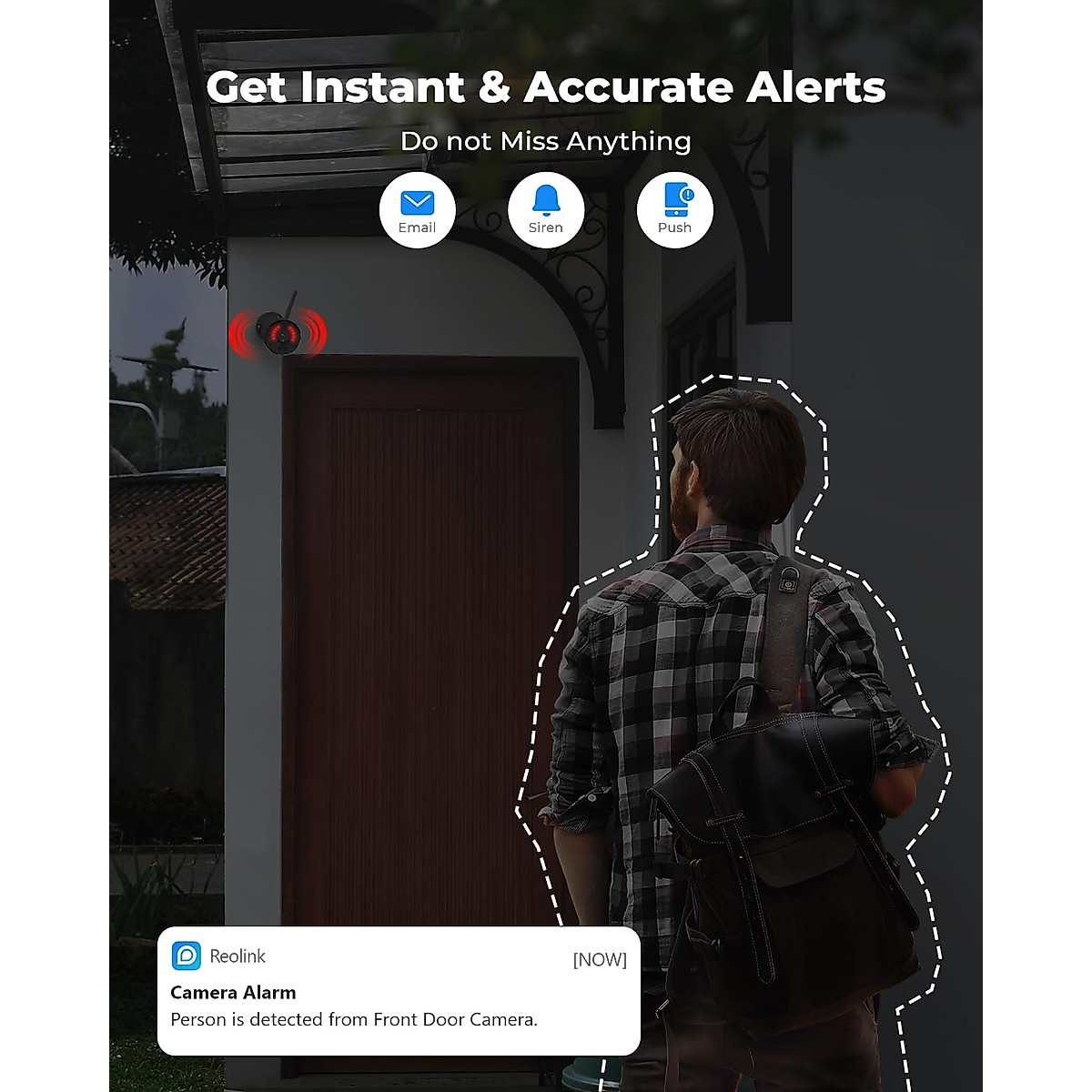 Security Outdoor Camera Wireless Solar Powered, 1080p Battery WiFi Cam w/ 2-Way Talk, Night Vision, PIR Motion Detection, Compatible with Alexa, Reolink Argus Eco Black w/ Solar Panel 2 Pack