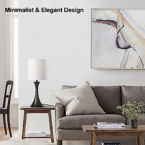 3-Way Dimmable Table Lamp, Touch Control Nightstand Lamp with Ocean Style Fabric Lampshade, Silver Modern Bedside Lamp for Bedrooms Living Room Children Room Nursery Play Room, LED Bulb Included