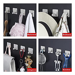 Viadom Adhesive Hooks Heavy Duty Wall Hooks Waterproof Stainless Steel Hooks for Hanging Coat, Hat,Towel Robe Hook Rack Wall Mount- Bathroom and Bedroom 2-Packs