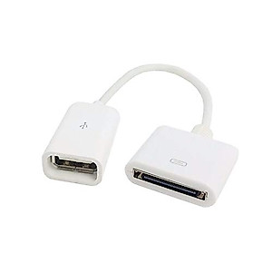 ShineBear Black & White Dock 30pin Female to USB 2.0 Female Data Charge Cable 10cm - (Cable Length: 10cm, Color: Black)