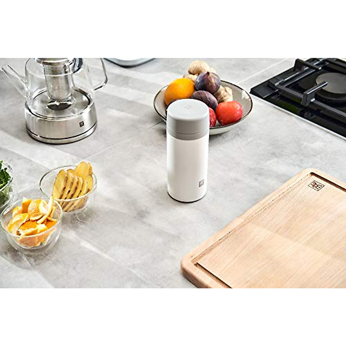 ZWILLING Thermo Tea & Fruit Infuser, 14.2 oz, Silver-White