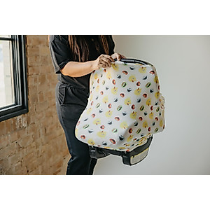 Copper Pearl Multi-Use Cover: Car Seat Covers, Nursing Cover, and Stroller Cover - Stretchy Fabric, All-Season Use, Stylish Designs, Easy Access for Moms - Sesame Scribbles