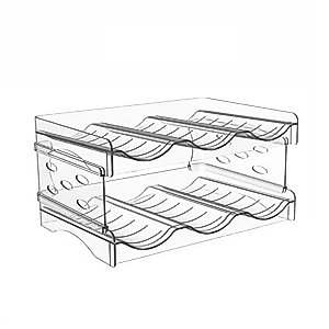 Hesitroad Bottle Storage Rack Stable Structure Pantry Fridge Drink Organizer 1 Set Anti-Crack Clear