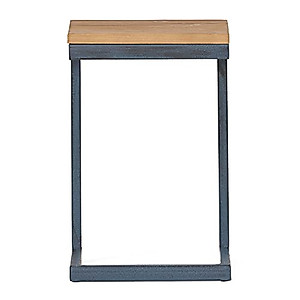 Christopher Knight Home Darlah Small Firwood Antique Table, Antique, Antique Natural and Black With Blue, 10.25”D x 12.75”W x 19.50”H