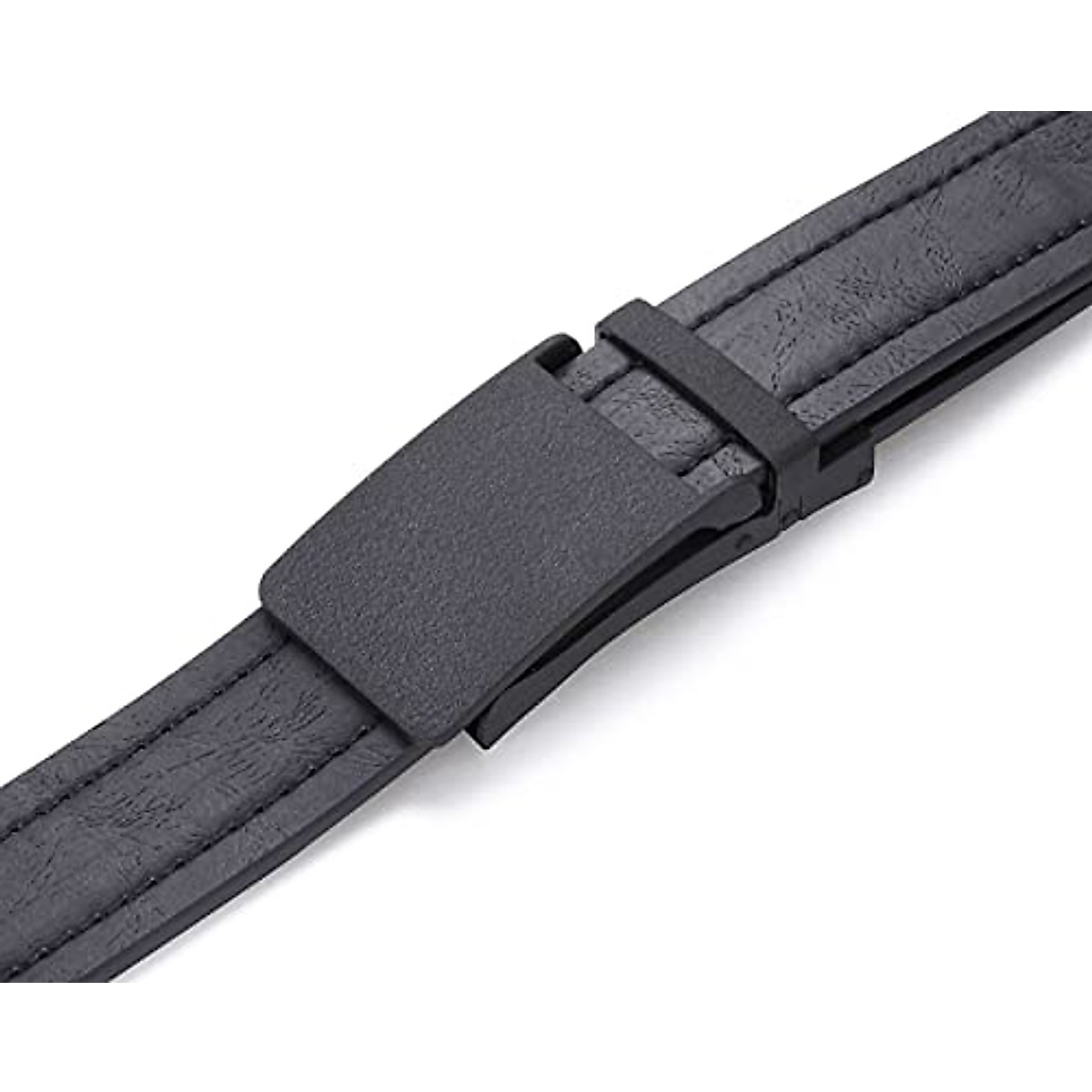 Marino Men's Comfort Click Ratchet Belt Casual Leather Belt for Men - Automatic Linxx Buckle, 1 3/8" Wide - Elegant Gift Box - Sandpaper Linxx - Deep Charcoal - Adjustable from 28" to 44" Waist