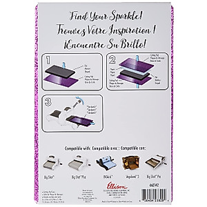 Sizzix SIZ662142 Cutting Pad Standard Purple Silver Glitter Purpleslr