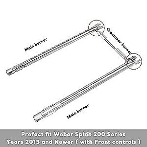 Uniflasy Grill Parts Kit Replacement for Weber Spirit 200 Series, Grill Burner Tubes, Grill Igniter for Spirit E-210, E-220, Spirit S-210, S-220 with Front Controls, 69785, 7642