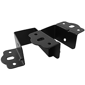LQ Industrial 2pcs Heavy Duty Bed Rail Fittings Black Bed Frame Brackets Adapter U-Shape Bed Supporters Hardware