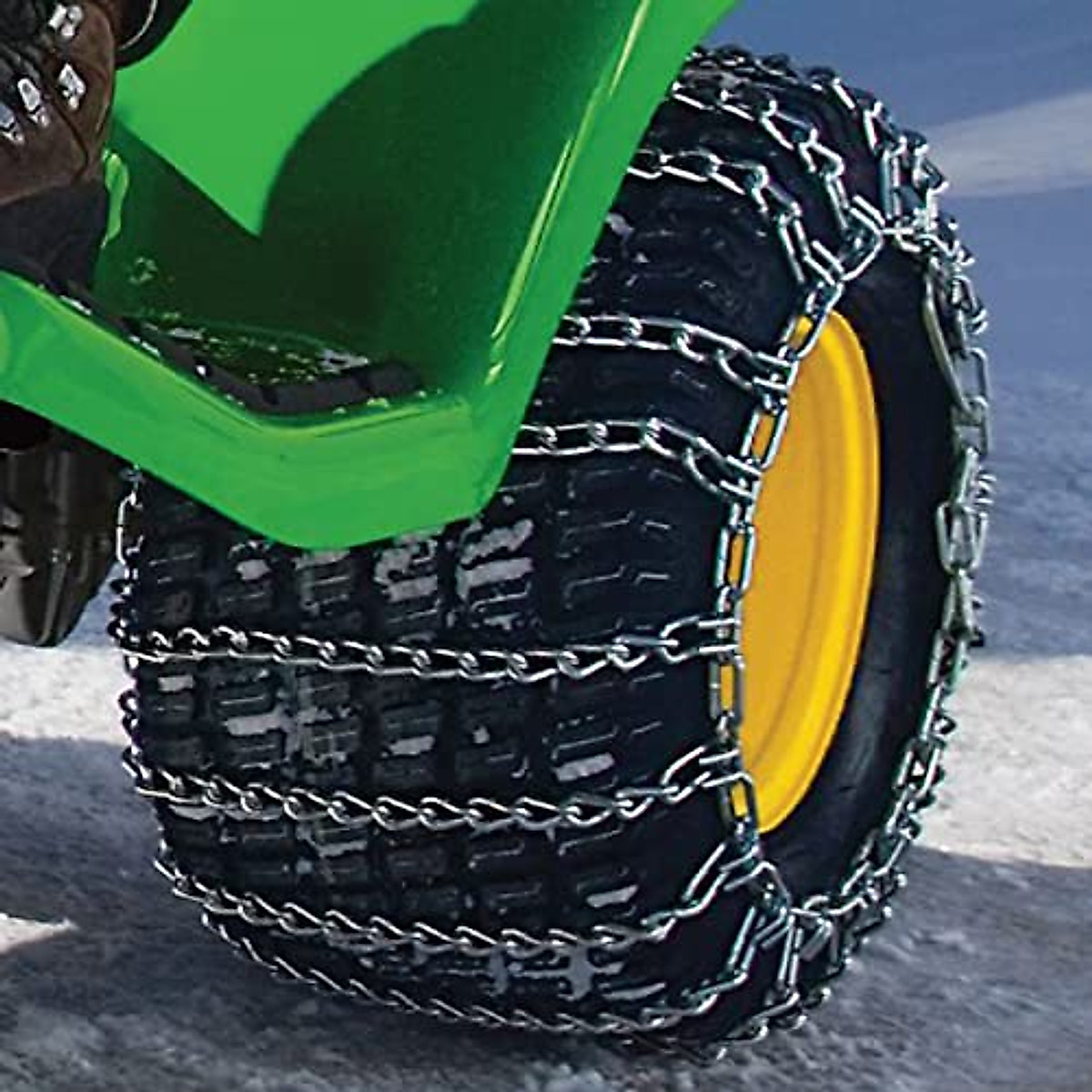 OakTen Set of 2 Tire Chains for Lawn Garden Tractors Mowers and Rider, 2-Link, Compatible with Cub Cadet MTD Troy Bilt 490-241-0023 Fits for Tire Size 20x8.00x8, 20x8.00x10